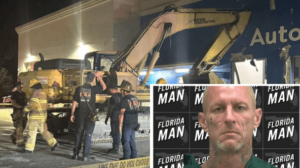 Florida Man Steals Excavator, Goes for Joyride, Crashes into Walmart ...